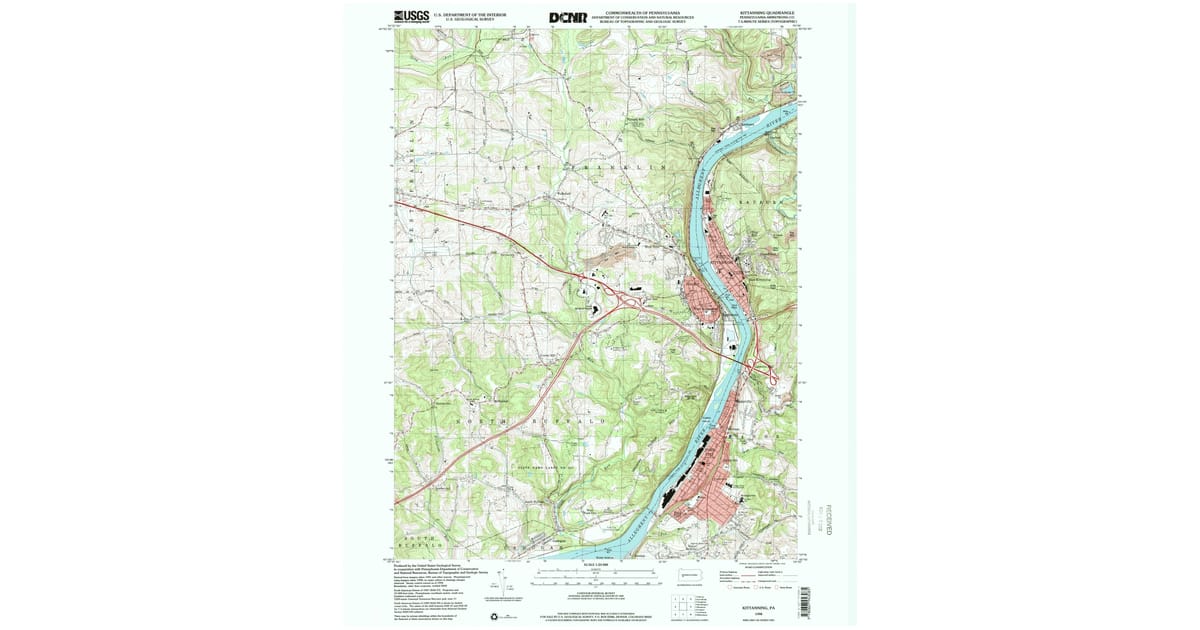 1998 Map of Kittanning, PA — High-Res | Pastmaps