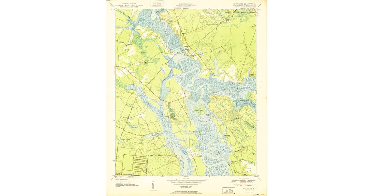 1950s Maps of Cote Bas Landing, SC | Pastmaps
