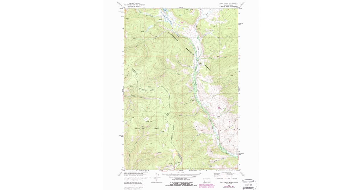 1978 Map of Kitty Creek, Beaverhead County, MT — High-Res, 1989 Print ...