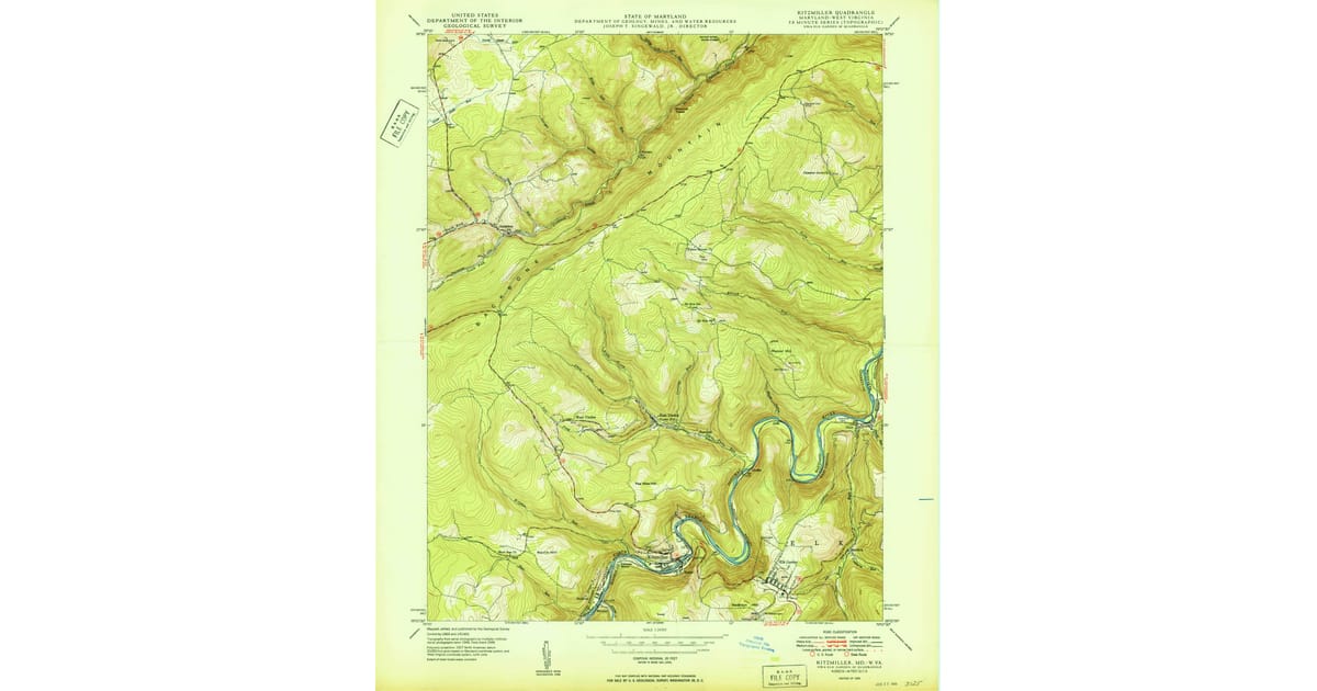 1950 Map of Kitzmiller, MD — High-Res | Pastmaps