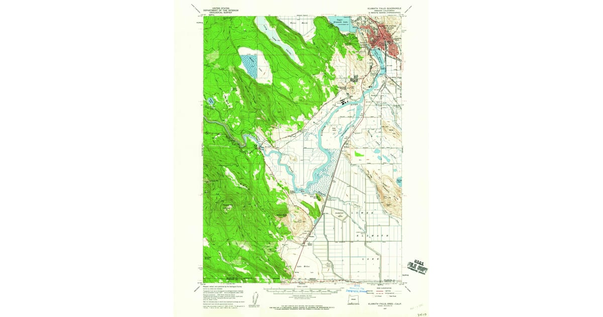 1957 Map of Klamath Falls, OR — High-Res | Pastmaps