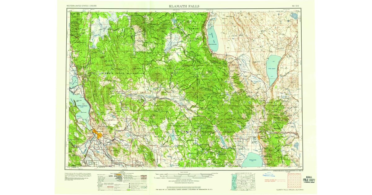 1958 Map of Klamath Falls, OR — High-Res | Pastmaps
