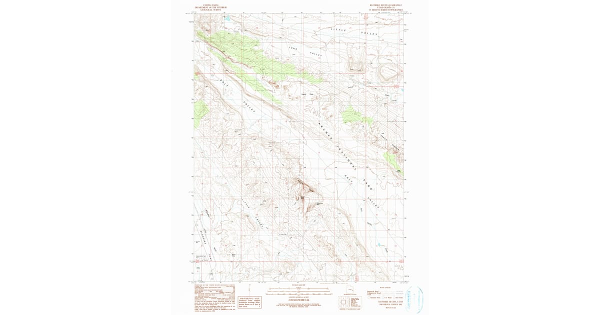 1991 Map of Klondike Bluffs, Grand County, UT — High-Res | Pastmaps