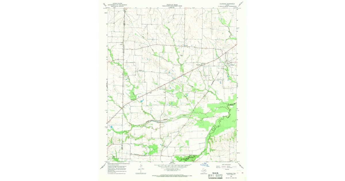 1964 Map of Klondike, Delta County, TX — High-Res | Pastmaps