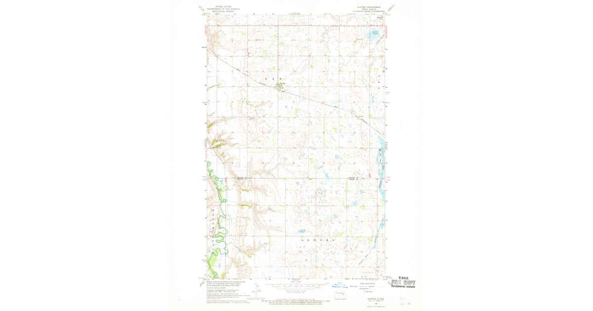1967 Map of Kloten, Nelson County, ND — High-Res | Pastmaps