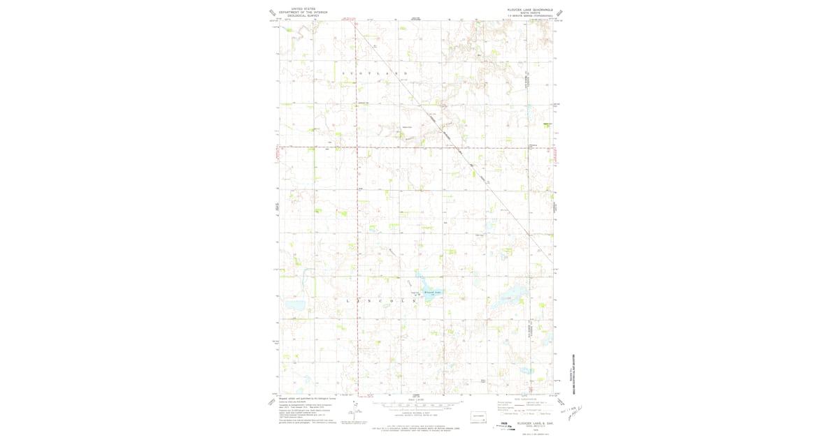 1978 Map of Kloucek Lake, Bon Homme County, SD — High-Res | Pastmaps