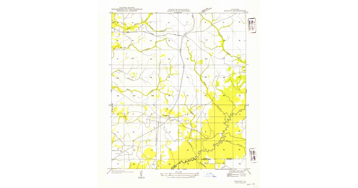 1954 Map of Knight, Vernon Parish, LA — High-Res | Pastmaps