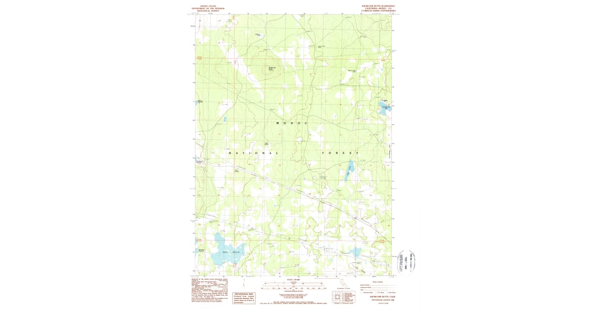 1988 Map of Knobcone Butte, Modoc County, CA — High-Res | Pastmaps