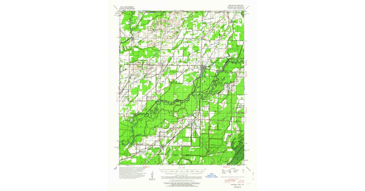 1941 Map of Knobel, AR — High-Res, 1964 Print | Pastmaps