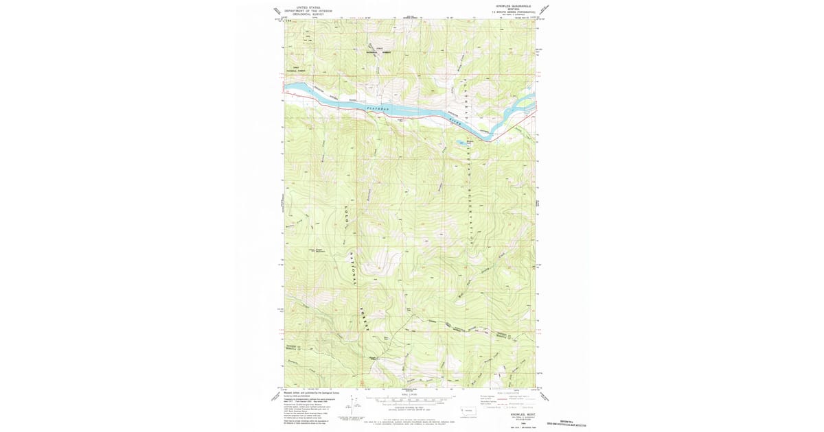 1984 Map of Knowles, Sanders County, MT — High-Res | Pastmaps