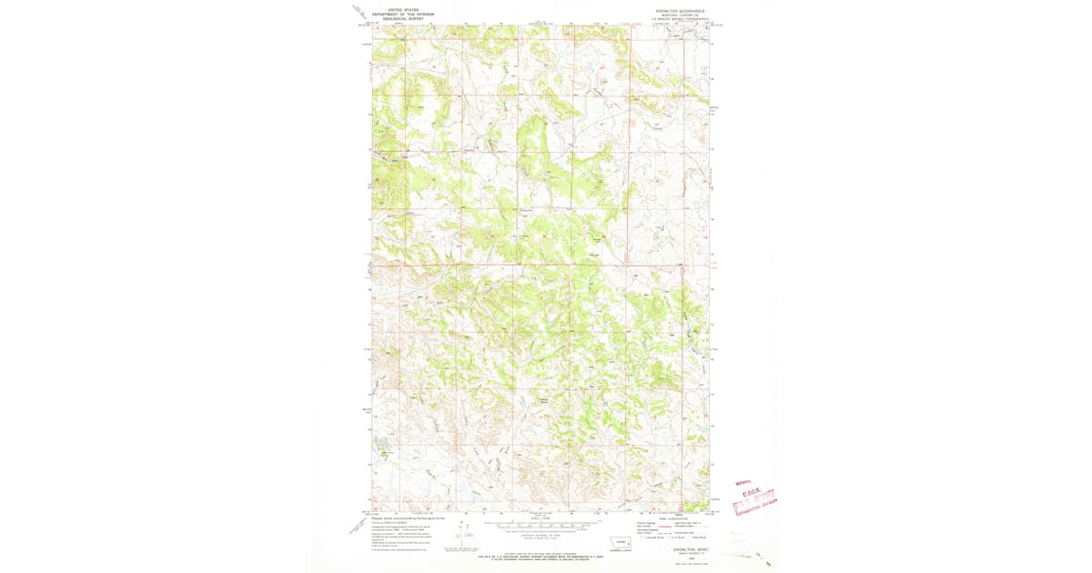 1969 Map of Knowlton, Custer County, MT — High-Res | Pastmaps