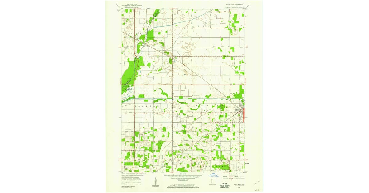 1957 Map of Knox West, Starke County, IN — High-Res | Pastmaps