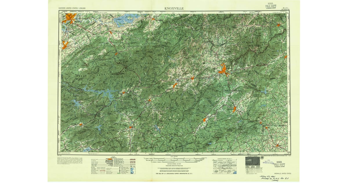 1950s Maps of Franklin, NC | Pastmaps