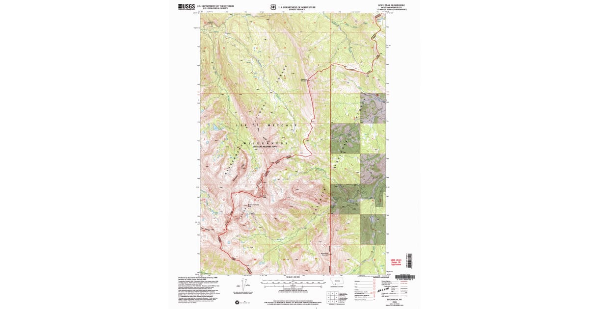 2000 Map of Koch Peak, Madison County, MT — High-Res | Pastmaps