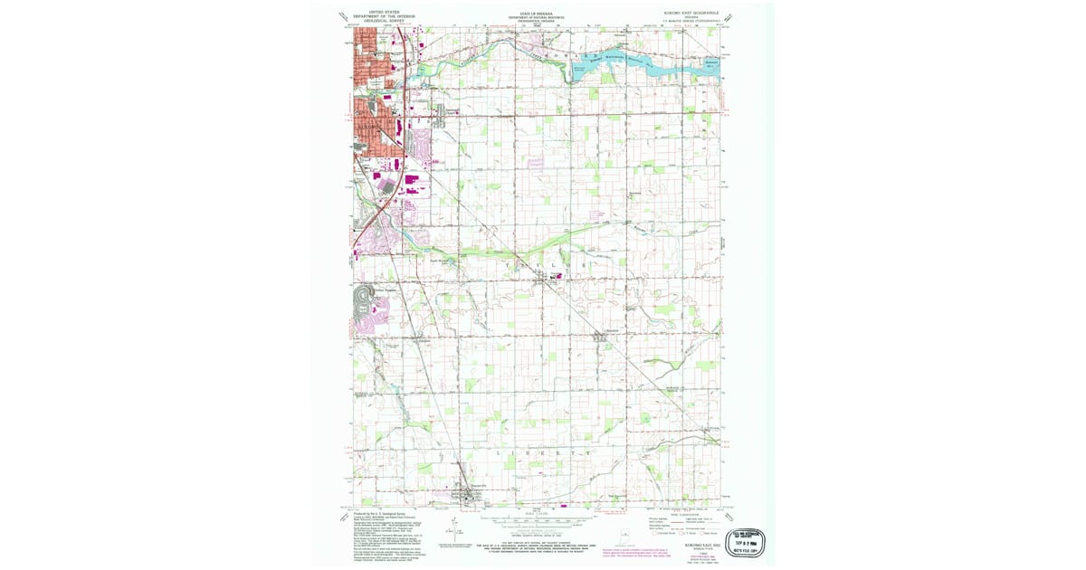 1960 Map of Kokomo East, Howard County, IN — High-Res, 1994 Print ...