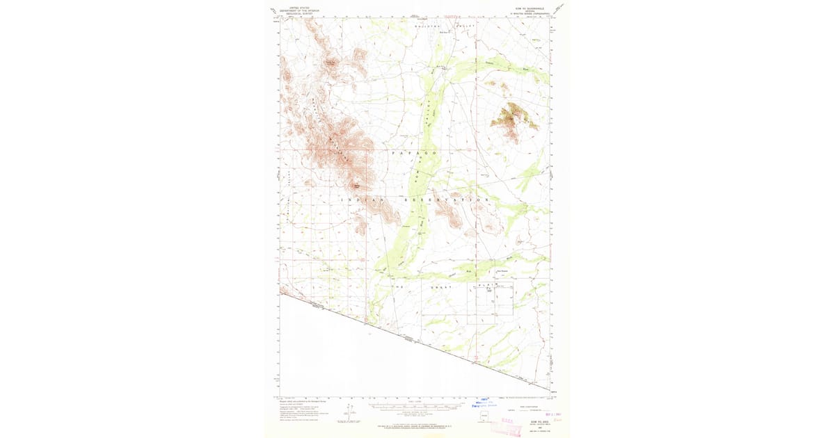1963 Map of Kom Vo, Pima County, AZ — High-Res | Pastmaps