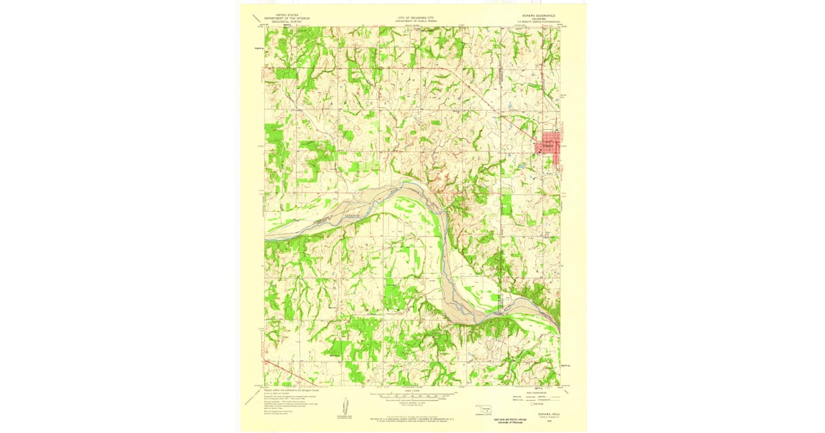 1958 Map of Konawa, OK — High-Res | Pastmaps