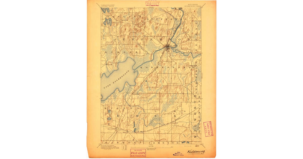 1894 Map of Koshkonong, Jefferson County, WI — High-Res | Pastmaps