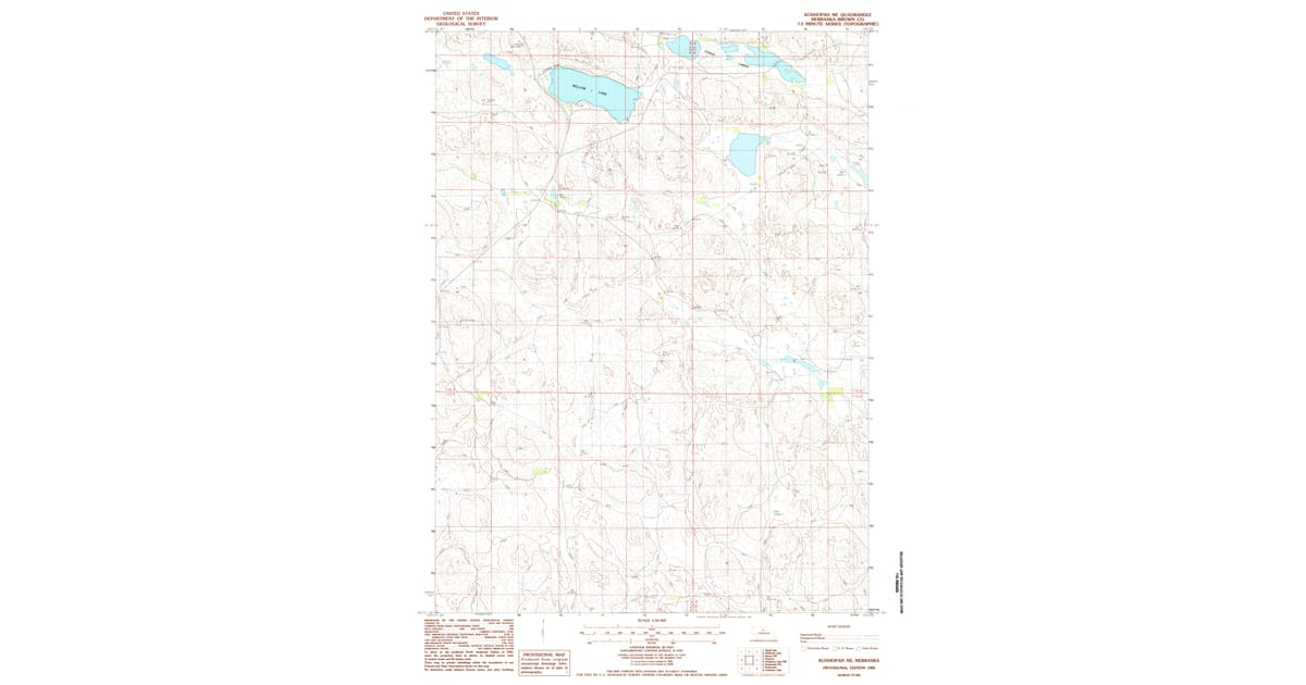 1986 Map of Koshopah NE, Brown County, NE — High-Res | Pastmaps