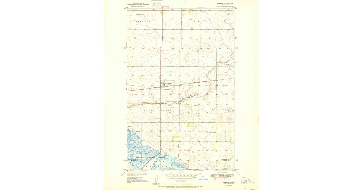 1950 Map of Kramer, ND — High-Res | Pastmaps