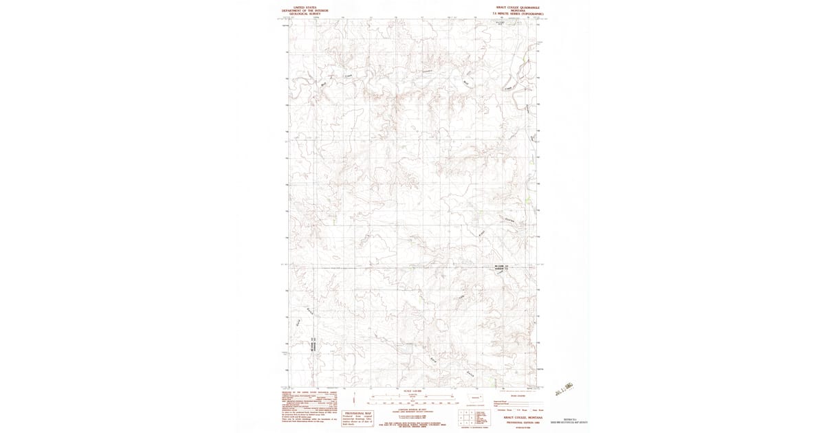 1983 Map of Kraut Coulee, McCone County, MT — High-Res | Pastmaps