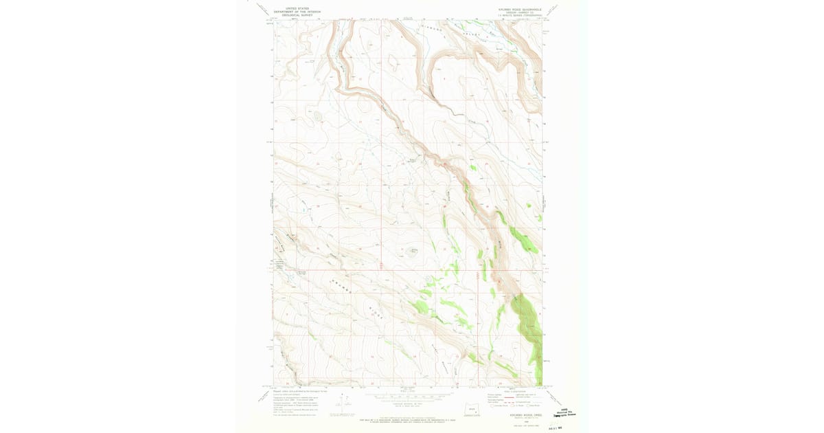 1968 Map of Krumbo Ridge, Harney County, OR — High-Res | Pastmaps