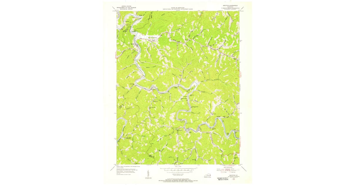 1954 Map of Krypton, Perry County, KY — High-Res | Pastmaps