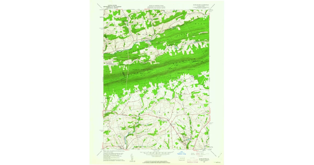 1960 Map of Kunkletown, Northampton County, PA — High-Res | Pastmaps