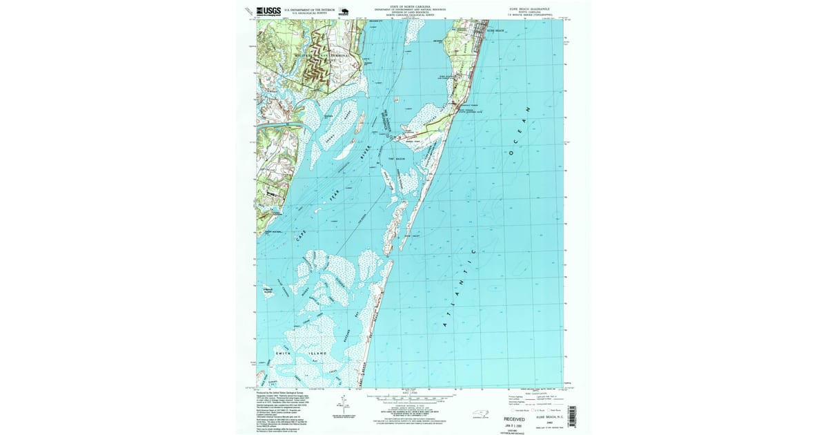 1997 Map of Kure Beach, NC — High-Res | Pastmaps