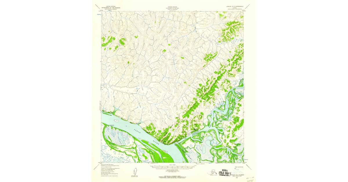 1952 Map of Kwiguk A-3, Kusilvak Borough, AK — High-Res | Pastmaps