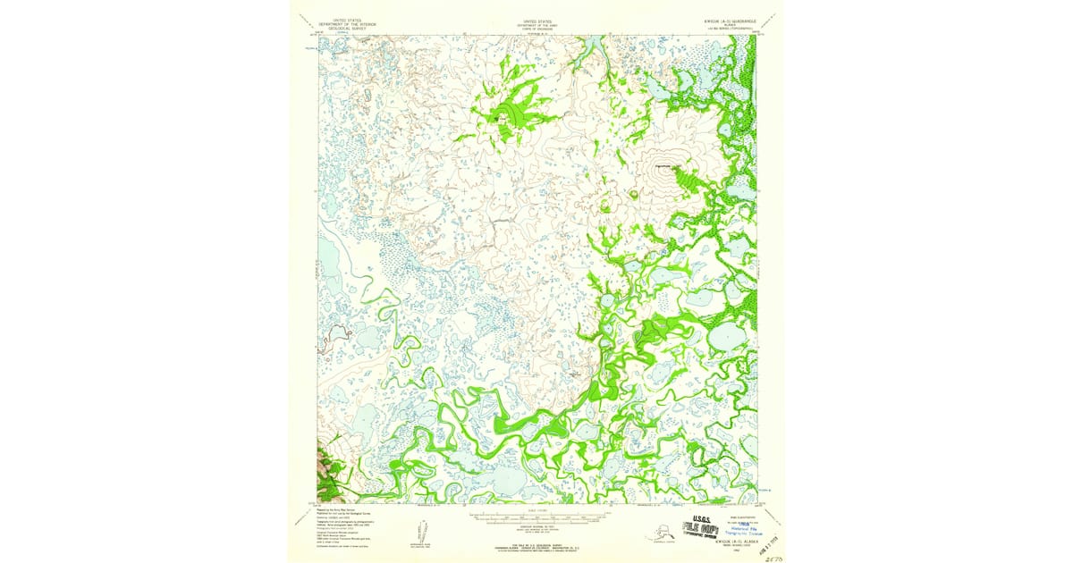 1952 Map of Kwiguk A-5, Kusilvak Borough, AK — High-Res | Pastmaps