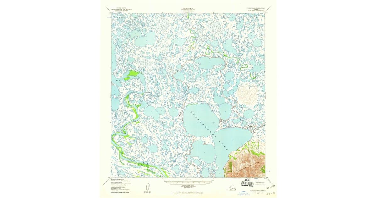 1952 Map of Kwiguk A-6, Kusilvak Borough, AK — High-Res | Pastmaps