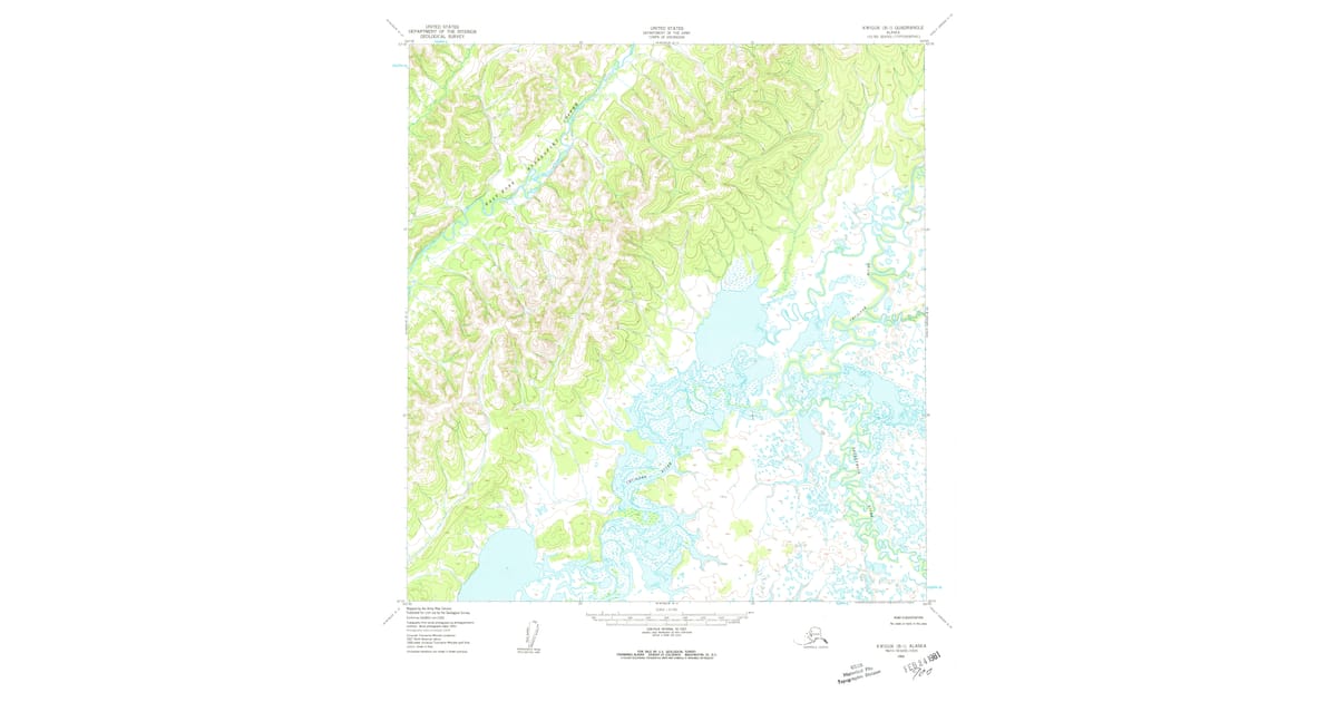 1952 Map of Kwiguk B-1, Kusilvak Borough, AK — High-Res | Pastmaps