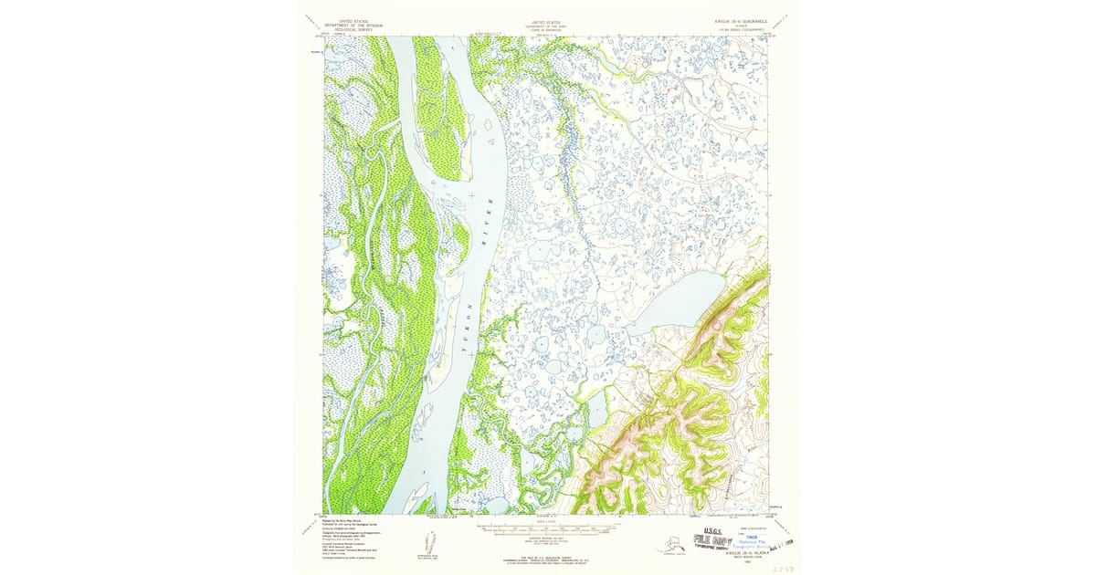 1952 Map of Kwiguk B-4, Kusilvak Borough, AK — High-Res | Pastmaps