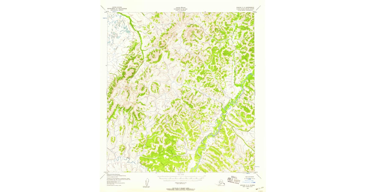 1952 Map of Kwiguk C-2, Kusilvak Borough, AK — High-Res | Pastmaps