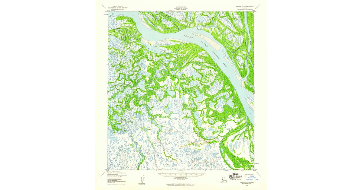 1952 Map of Kwiguk C-5, Kusilvak Borough, AK — High-Res | Pastmaps