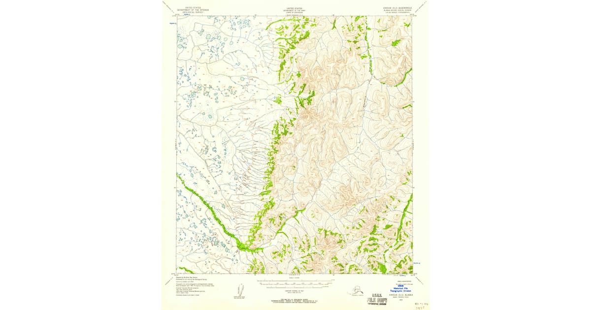 1952 Map of Kwiguk D-2, Kusilvak Borough, AK — High-Res | Pastmaps