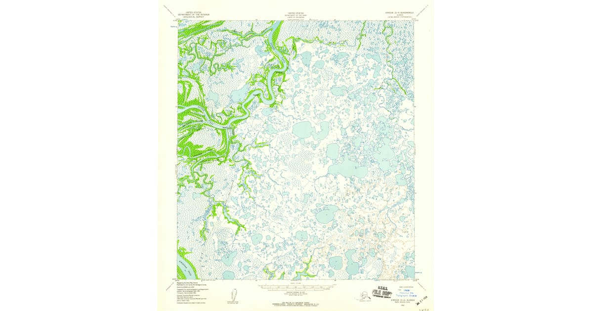 1952 Map of Kwiguk D-4, Kusilvak Borough, AK — High-Res | Pastmaps