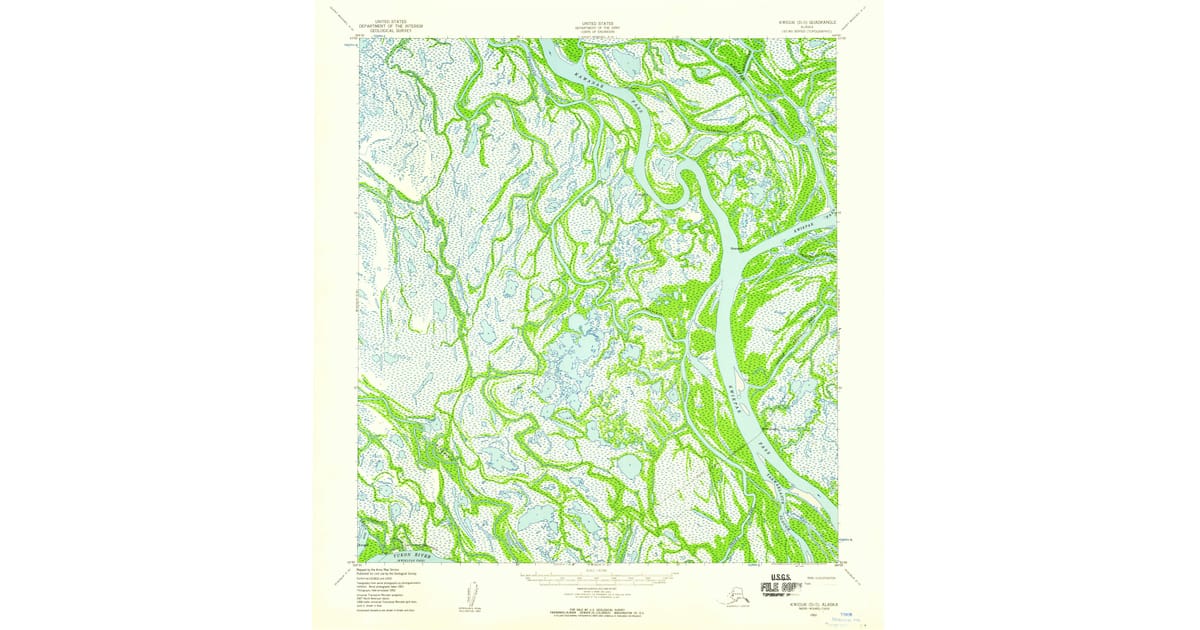 1952 Map of Kwiguk D-5, Kusilvak Borough, AK — High-Res | Pastmaps