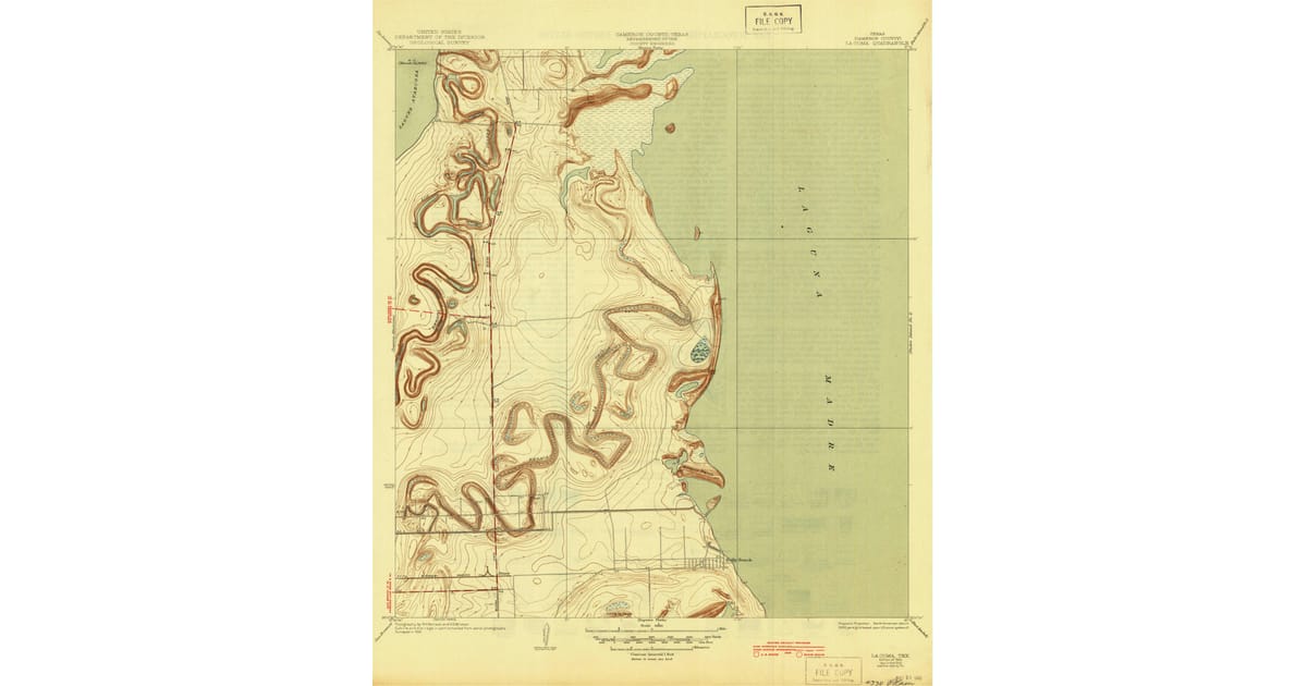 1934 Map of La Coma, Cameron County, TX — High-Res, 1945 Print | Pastmaps
