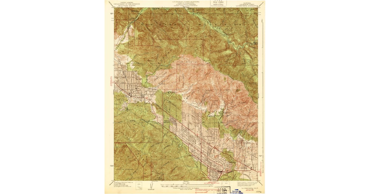 1939 Map of La Crescenta, Los Angeles County, CA — High-Res | Pastmaps