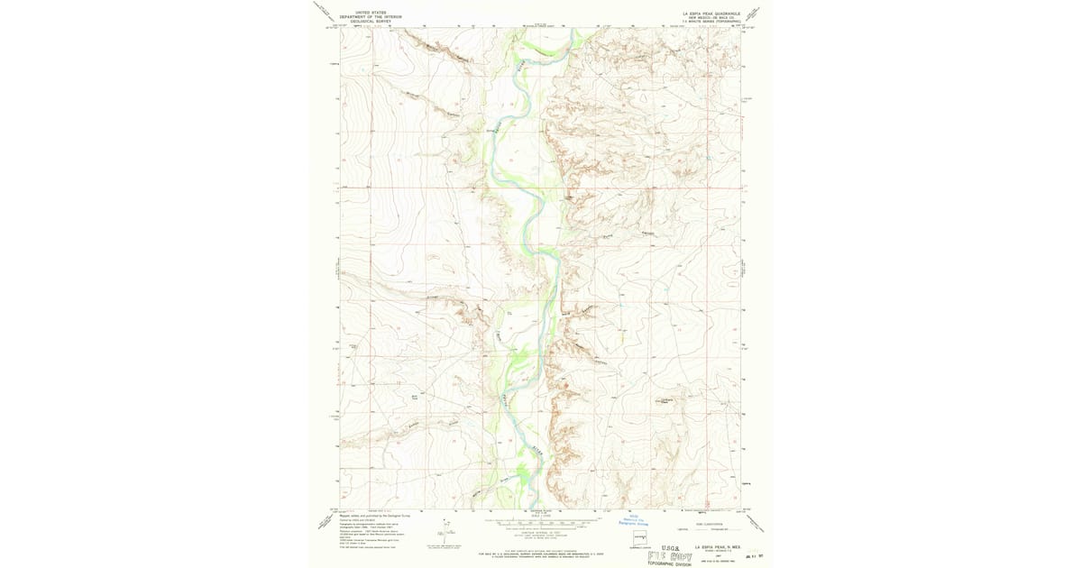 1967 Map of La Espia Peak, De Baca County, NM — High-Res | Pastmaps