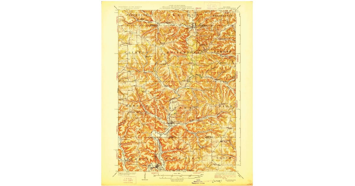 Old Maps of Viola, WI for Hiking & Exploration | Pastmaps