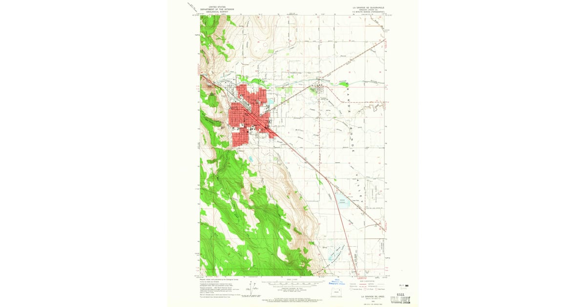 1963 Map of La Grande SE, Union County, OR — High-Res | Pastmaps