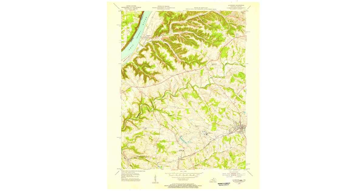 1954 Map of La Grange, KY — High-Res | Pastmaps