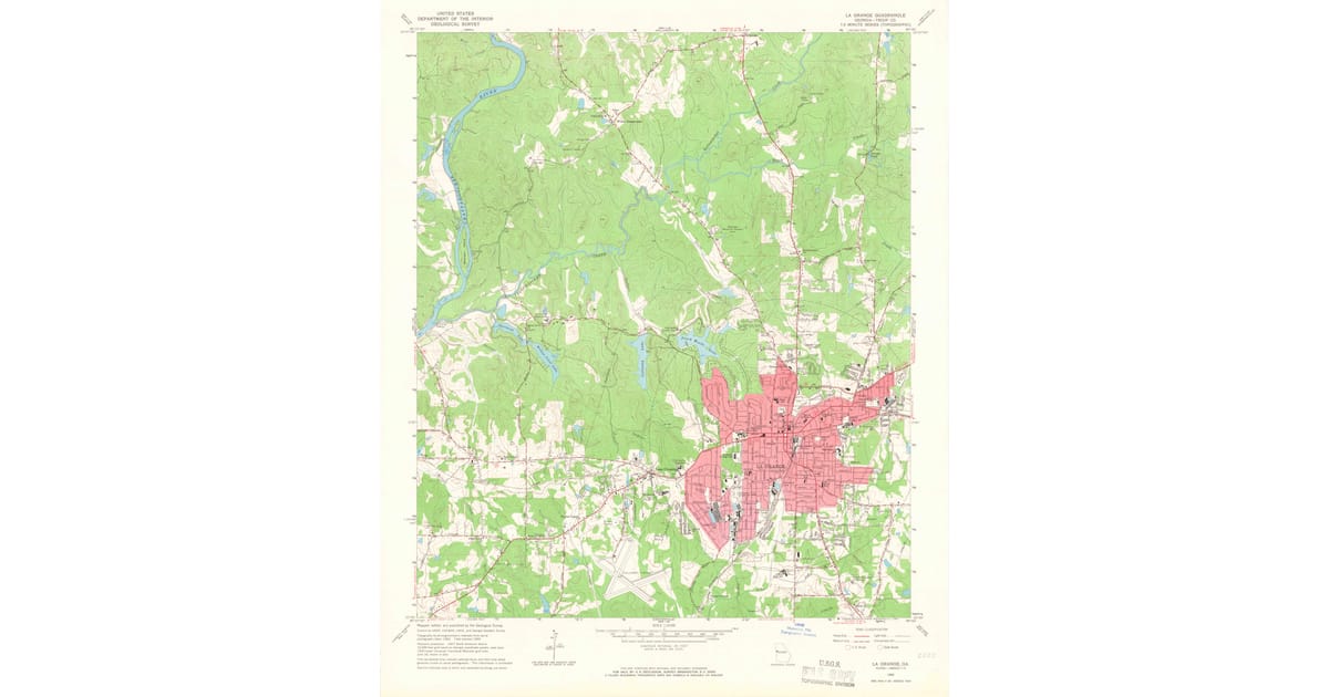 1964 Map of La Grange, Troup County, GA — High-Res | Pastmaps