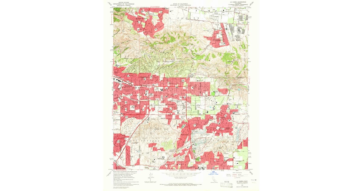 1964 Map of La Habra, CA — High-Res | Pastmaps
