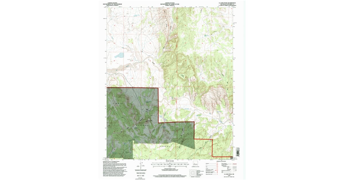 1995 Map of La Jara Peak, Socorro County, NM — High-Res | Pastmaps