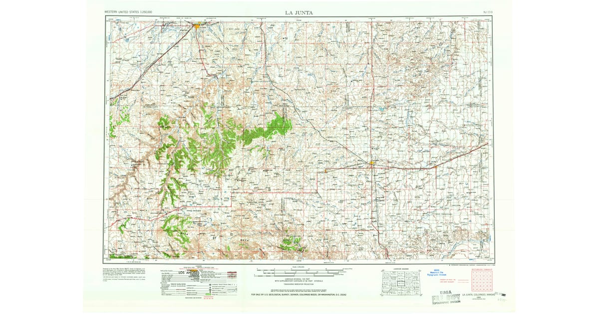 1955 Map of La Junta, CO — High-Res | Pastmaps