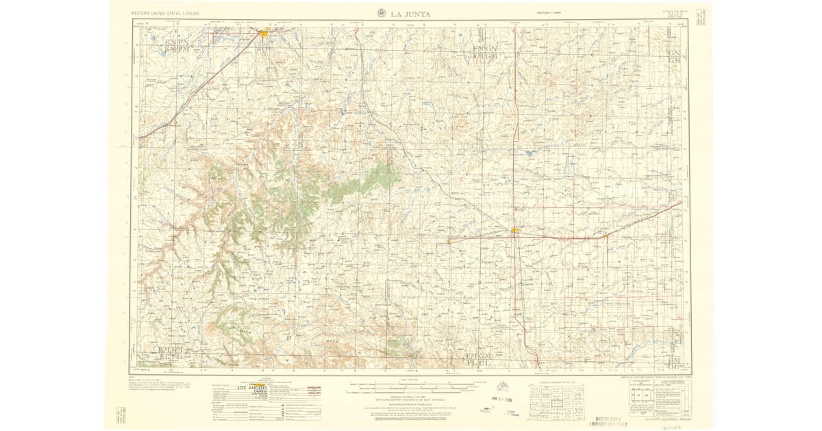 1958 Map of La Junta, CO — High-Res | Pastmaps